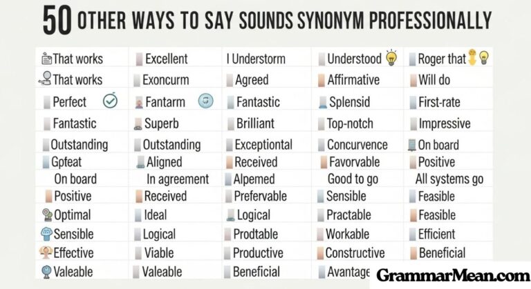 50 Other Ways to Say Sounds Good Synonym Professionally